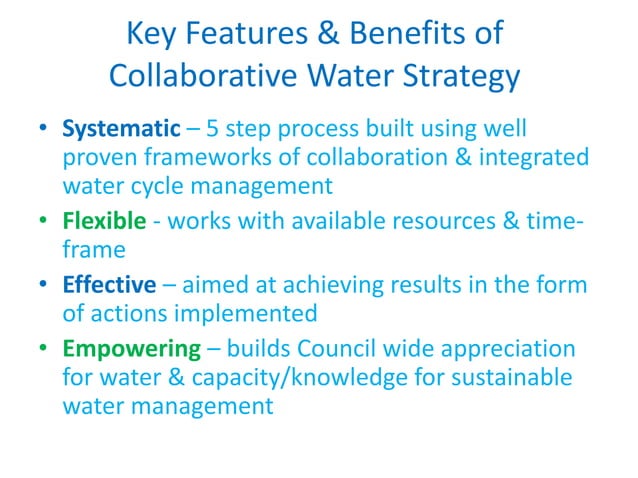 FSI collaborative water planning framework | PPT