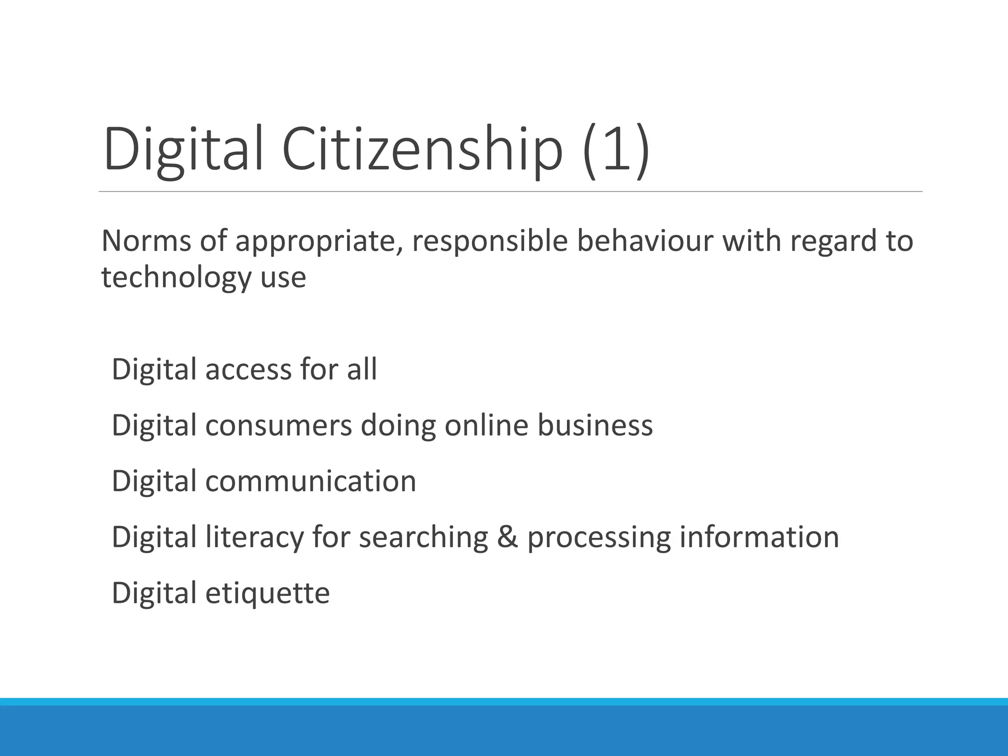 Digital Citizenship: Information, Communication and Media Literacy | PPTX