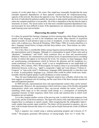 Finding Structure in Time NEURAL NETWORKS | PDF