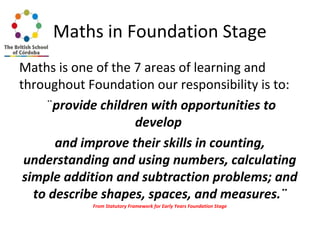 Foundation Stage, Year 1 and Year 2 Maths Presentation to Parents | PPT