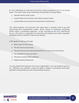 TRUCK LEASING THE EASY WAY - A SIMPLE GUIDE TO FULL-SERVICE TRUCK ...