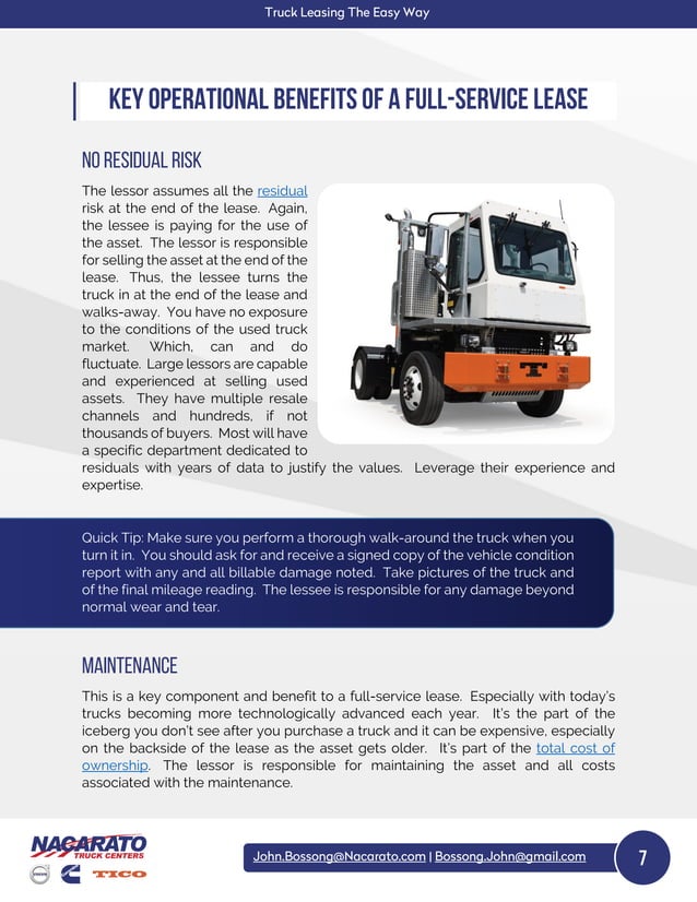 TRUCK LEASING THE EASY WAY - A SIMPLE GUIDE TO FULL-SERVICE TRUCK ...