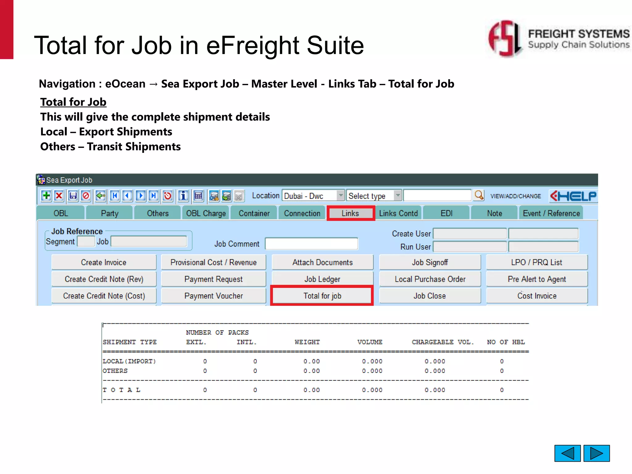 FSL Ocean Export Documentation v2.1 | PPTX