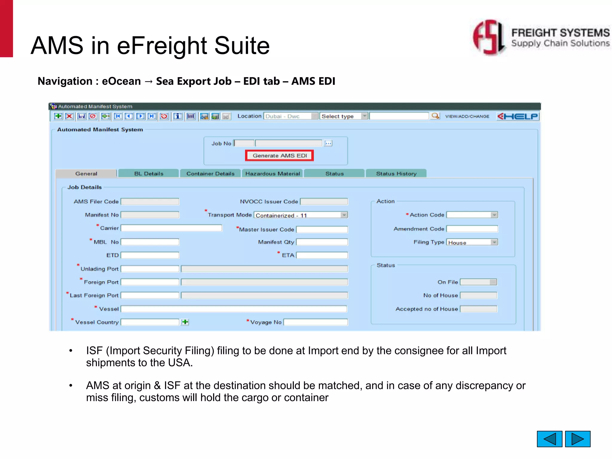 FSL Ocean Export Documentation v2.1 | PPTX