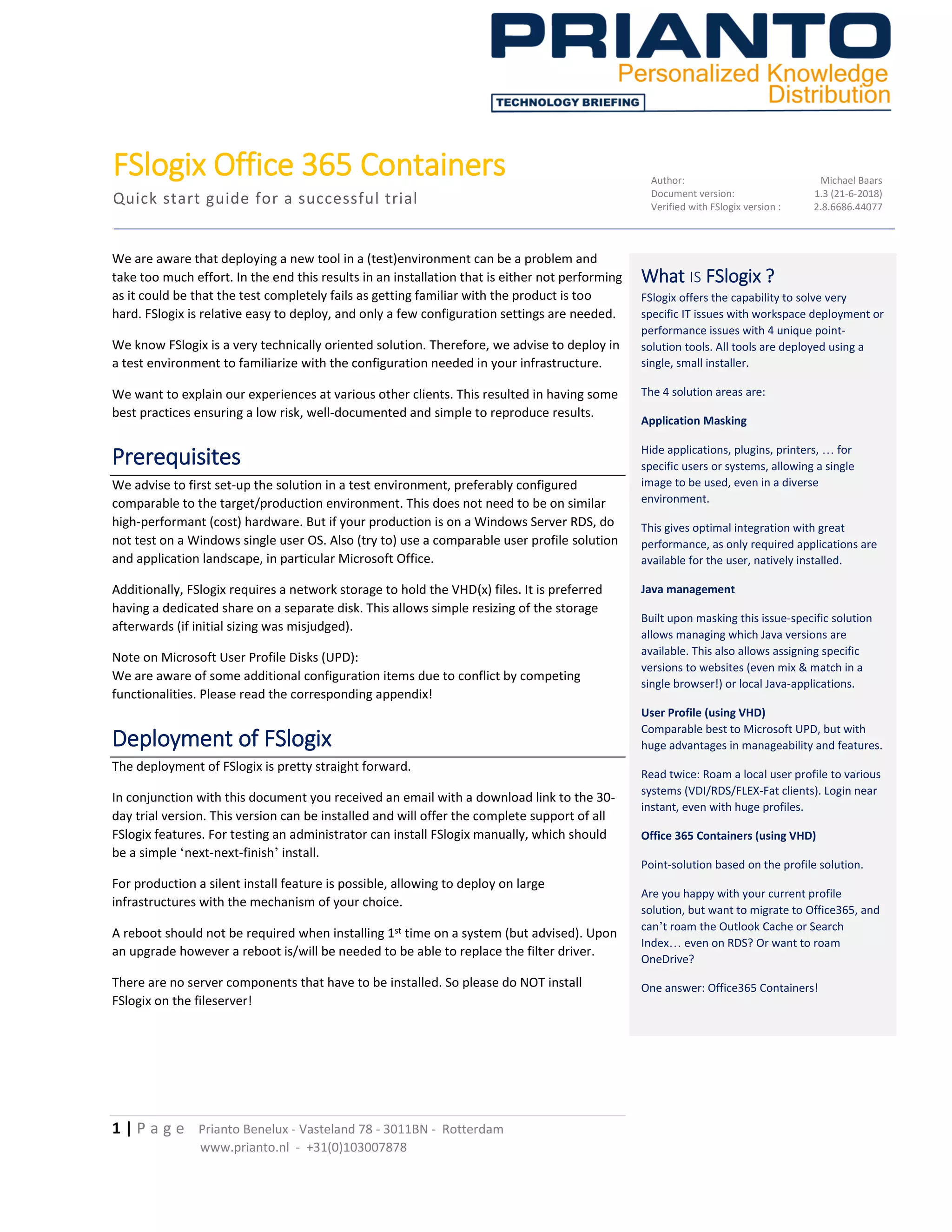 FSlogix ODFC POC Guide (version 1.3) | PDF