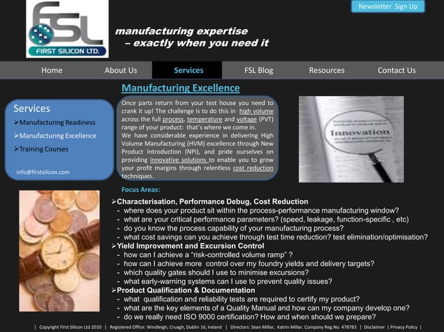 First Silicon - Company Overview | PPTX