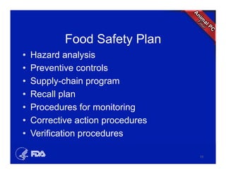 FSMA Final Rule for Preventative Controls for Animal Foods 2015 | PPT