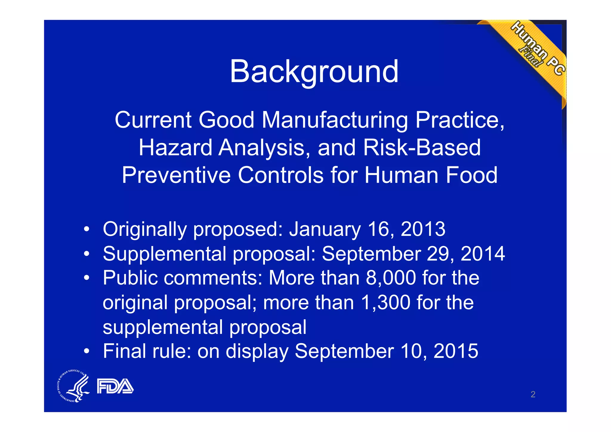 FSMA Final Rule for Preventive Controls For Human Food 2015 | PDF