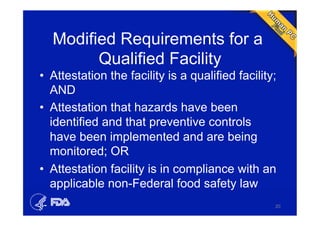 FSMA Final Rule for Preventive Controls For Human Food 2015 | PPT