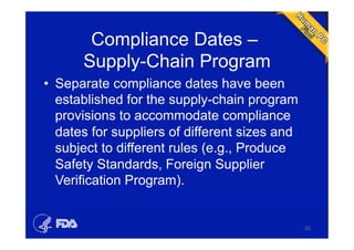 FSMA Final Rule for Preventive Controls For Human Food 2015 | PPT