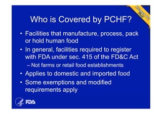 FSMA Final Rule for Preventive Controls For Human Food 2015 | PPT