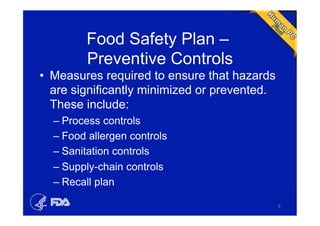 FSMA Final Rule for Preventive Controls For Human Food 2015 | PPT