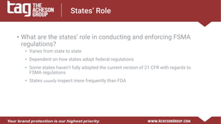 FSMA Friday April 2019 | The States' Role in FSMA Inspections | PDF