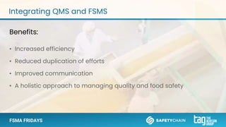 From QMS to FSMS: Intersecting Compliance, Audit-Readiness, and ...