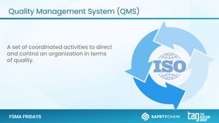 From QMS to FSMS: Intersecting Compliance, Audit-Readiness, and ...