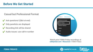 Building an Auditable, Measurable Food Safety Culture | FSMA Fridays | PPT