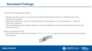 FSMA Friday Bonus - Completing Effective GFSI Internal Audits | PPTX ...