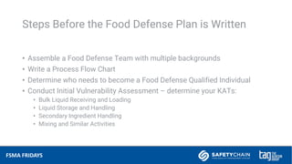 FSMA Friday May 2019 | Unpacking Food Defense and Clarifying Recent FDA ...