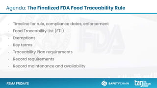 The Finalized FDA Food Traceability Rule: What It Means for Your ...