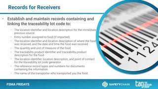 FSMA Fridays: New FSMA Proposed Rule for Food Traceability | PDF