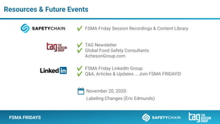 FSMA Fridays: New FSMA Proposed Rule for Food Traceability | PDF