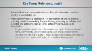 FSMA Fridays: New FSMA Proposed Rule for Food Traceability | PDF