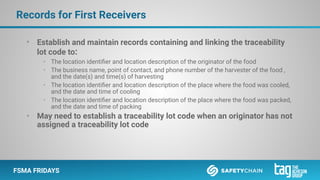 FSMA Fridays: New FSMA Proposed Rule for Food Traceability | PDF