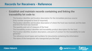 FSMA Fridays: New FSMA Proposed Rule for Food Traceability | PDF