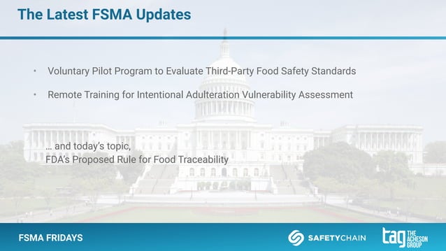 FSMA Fridays: New FSMA Proposed Rule for Food Traceability | PDF