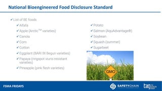 FSMA Fridays Feb 2019 - BioEngineered Food Disclosure Requirements | PDF