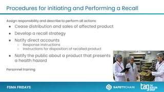 FDA Expectations: How to Become “Recall Ready” | PPT