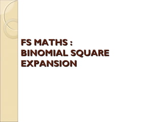 FS MATHS | PPT