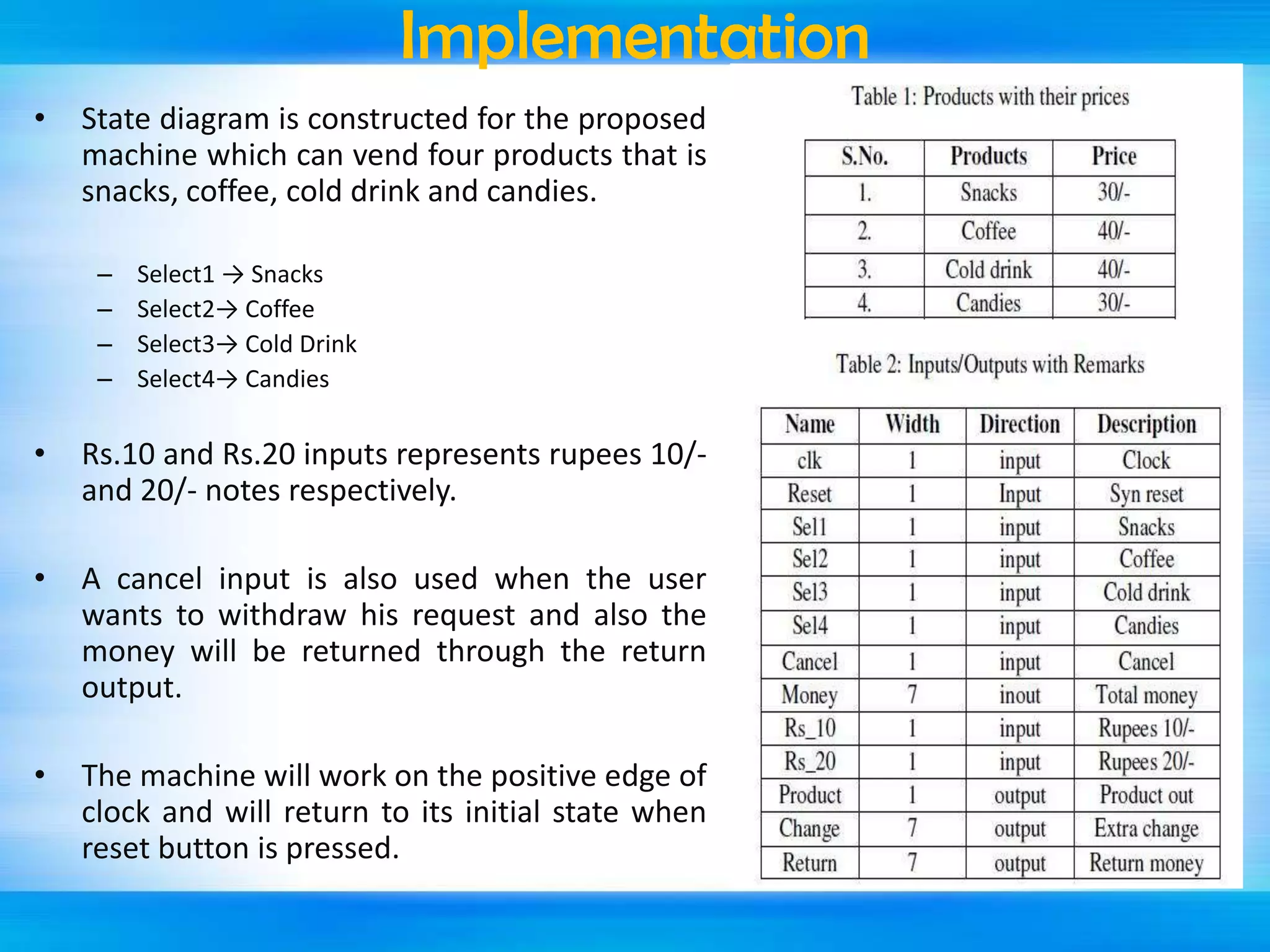 Seminar Presentation on FSM based vending machine | PPTX