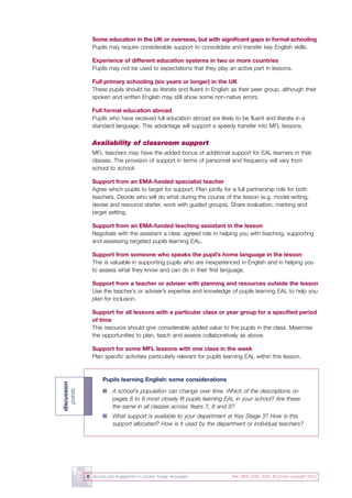 EAL Training resources for MFL teachers | PDF | Professional School ...