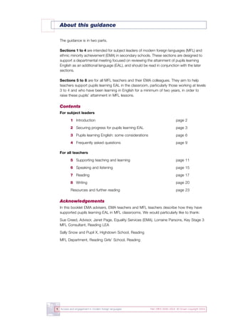 EAL Training resources for MFL teachers | PDF | Professional School ...