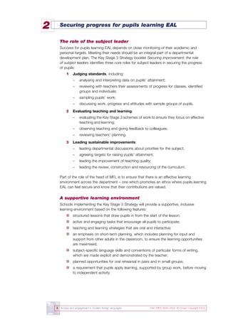 EAL Training resources for MFL teachers | PDF | Professional School ...