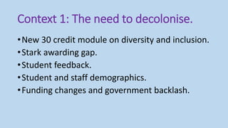 Curriculum co-creation as a decolonising tool: Reflections from student ...