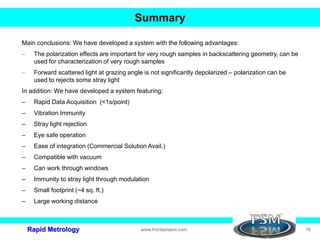 FSM roughness metrology for diffusers and very rough surfaces phot west ...