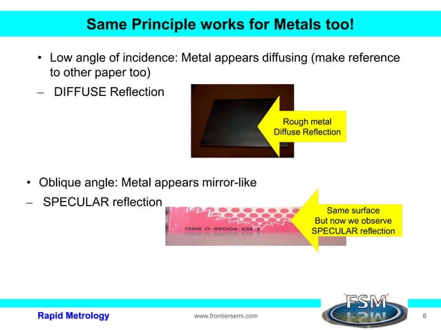 FSM roughness metrology for diffusers and very rough surfaces phot west ...