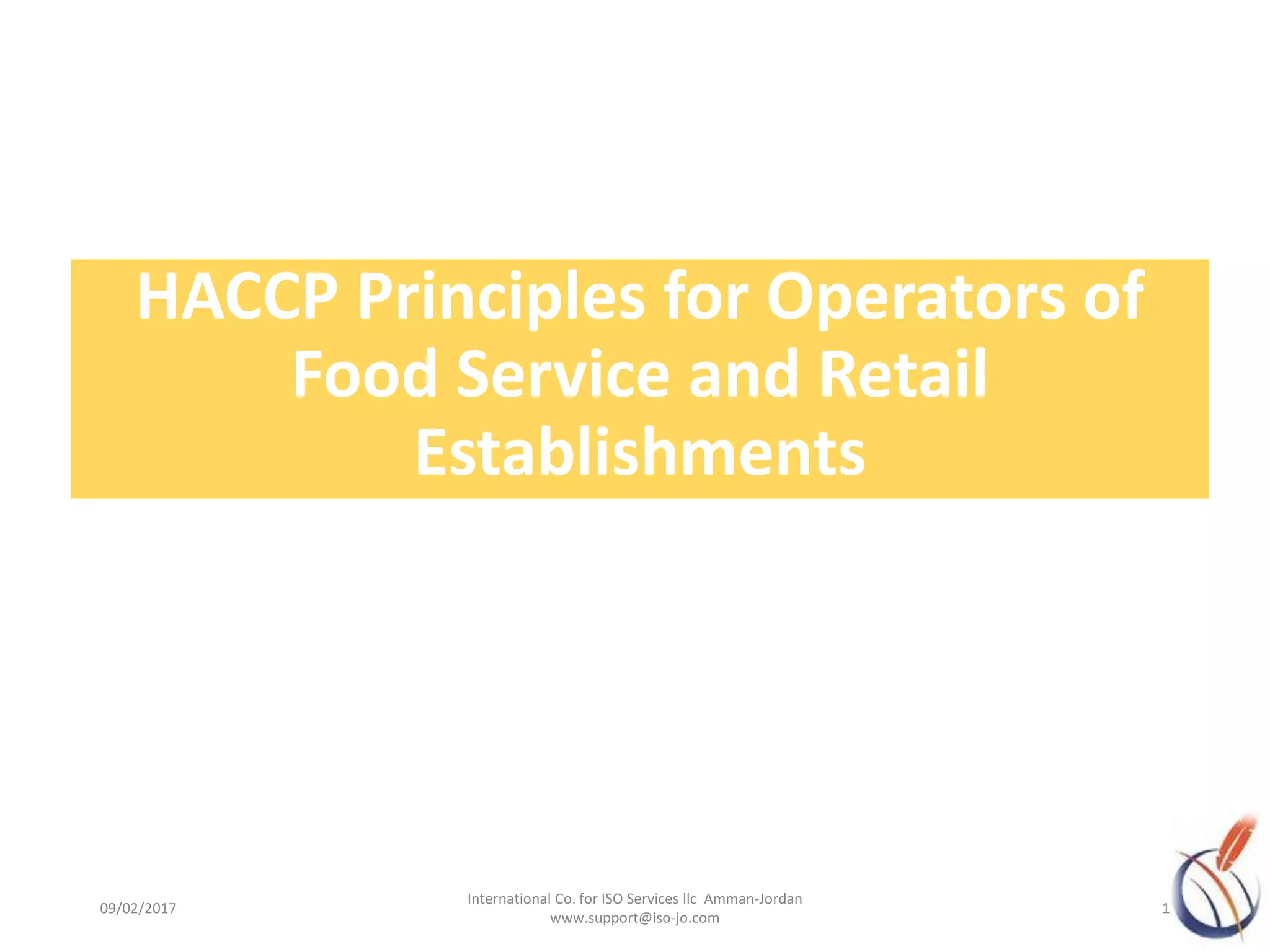 HACCP Principles for Operators in Food Services and Retail ...