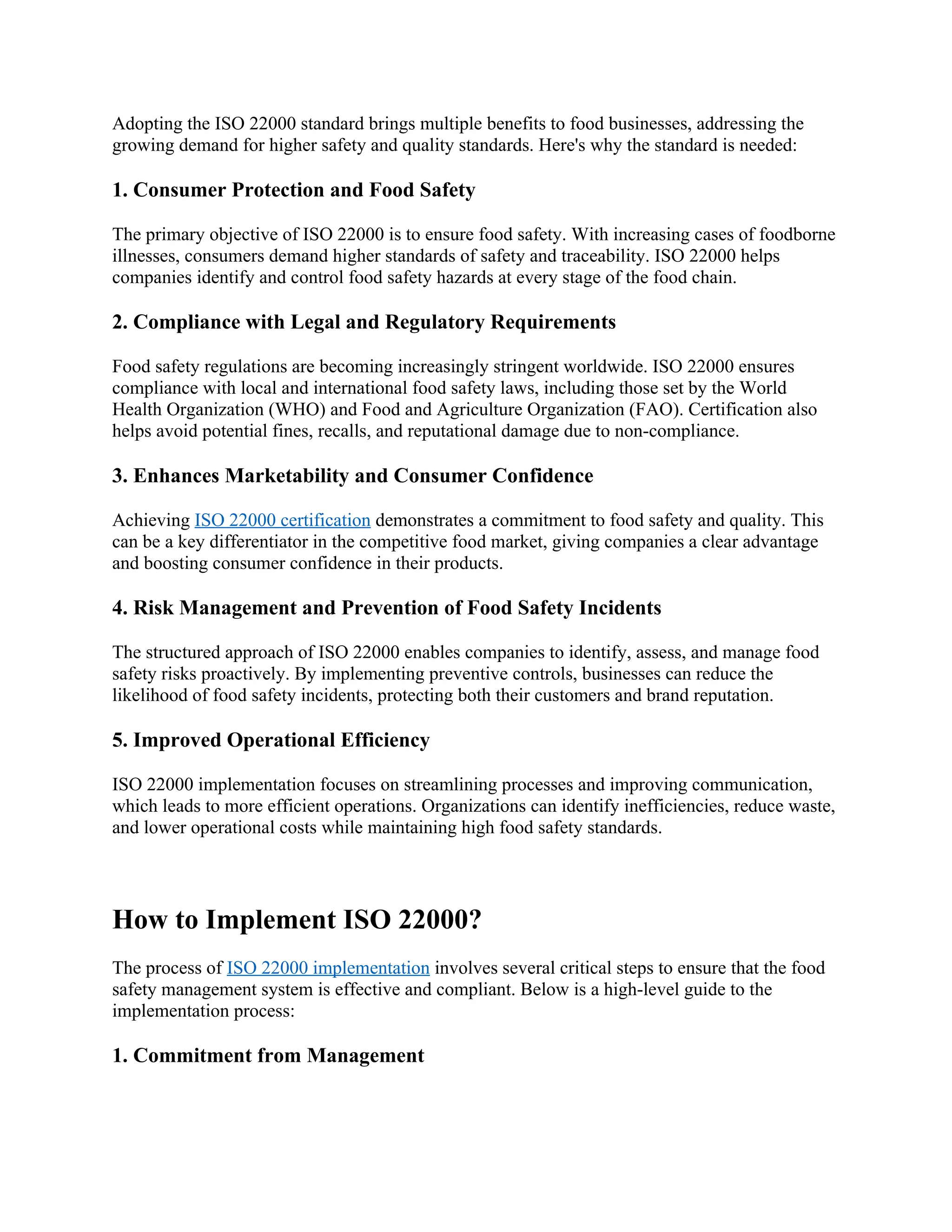 FSMS ISO 22000 Standard: Enhancing Food Safety and Quality | DOCX