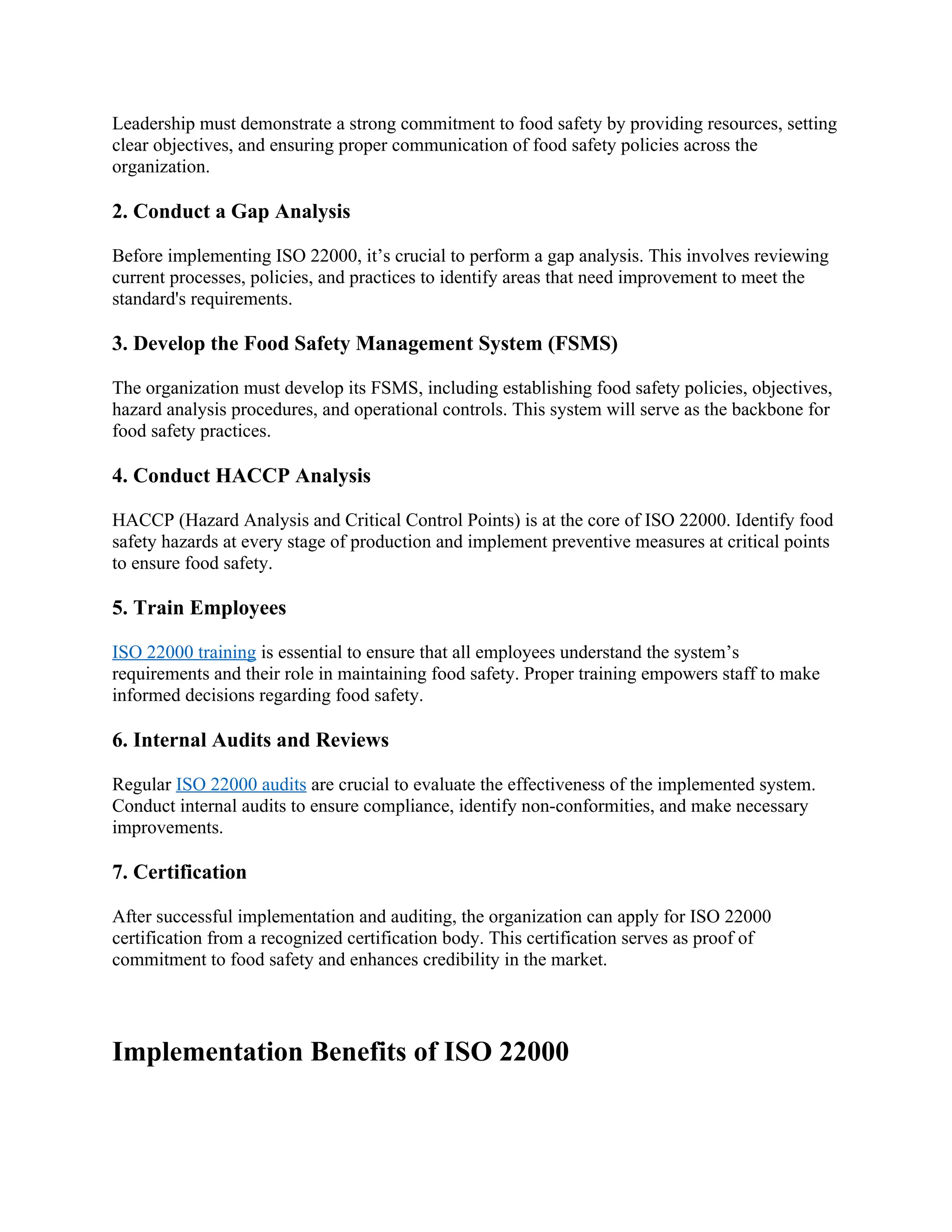 FSMS ISO 22000 Standard: Enhancing Food Safety and Quality | DOCX
