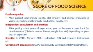 FSN 111-LECTURE 1-FOOD SCIENCE -DEFINITION, SCOPE AND CLASSIFICATION ...