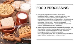 Food processing and sensory evaluation of food | PPTX