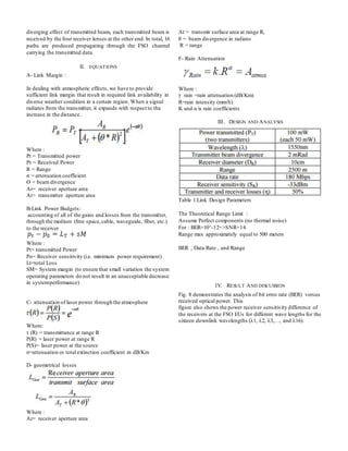 Free Space Optical communication - FSO IEEE paper | DOCX