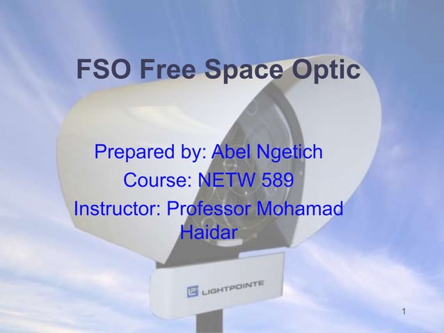 Fso free space optic | PPTX