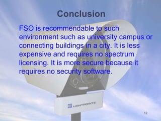 Fso free space optic | PPTX