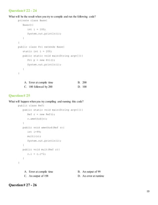FSOFT - Test Java Exam | DOCX