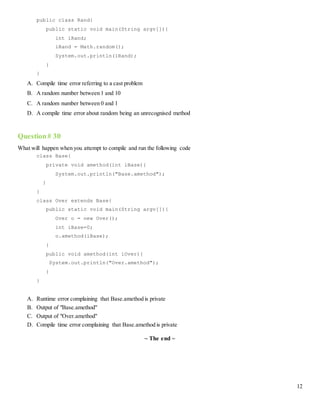 FSOFT - Test Java Exam | DOCX