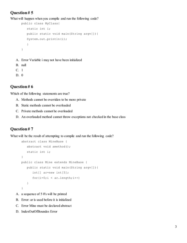 FSOFT - Test Java Exam | DOCX | Programming Languages | Computing